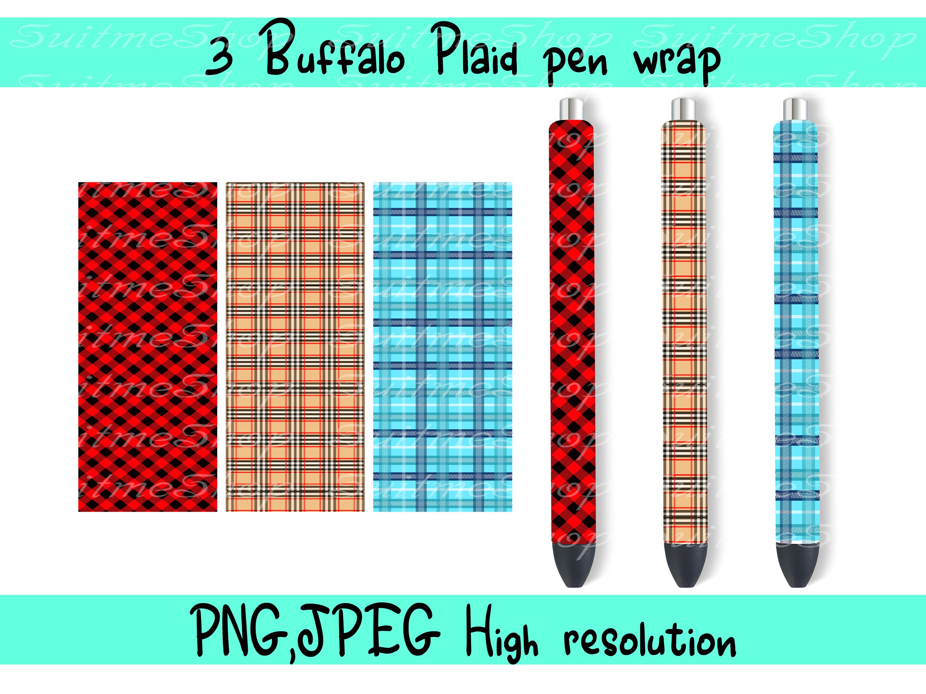 Buffalo Plaid Pen Wraps Png, Pen Wraps for Vinyl, Epoxy Pen Png, Pen ...