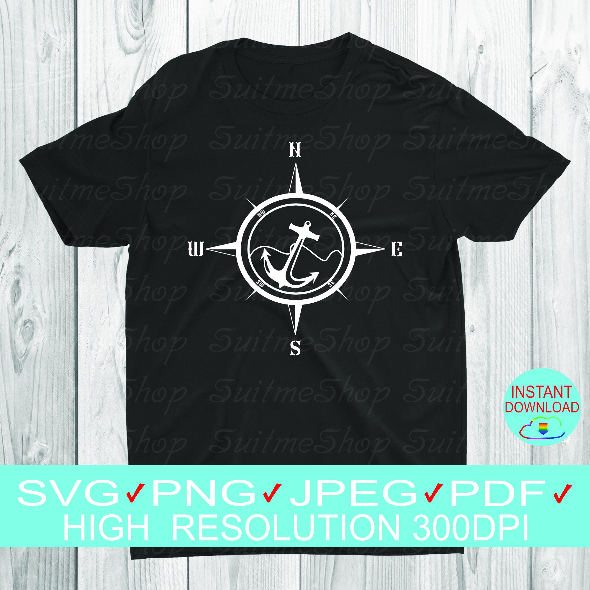 Adventure SVG Campass SVG Anchor Compass SVG File - Etsy