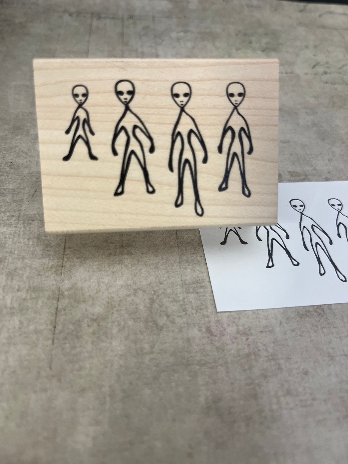 Alien Family Rubber Stamp, Handmade Craft Stamp - Etsy