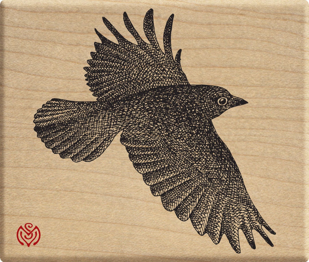 Soaring Raven Rubber Stamp for All Sorts of Crafts Like Journaling ...