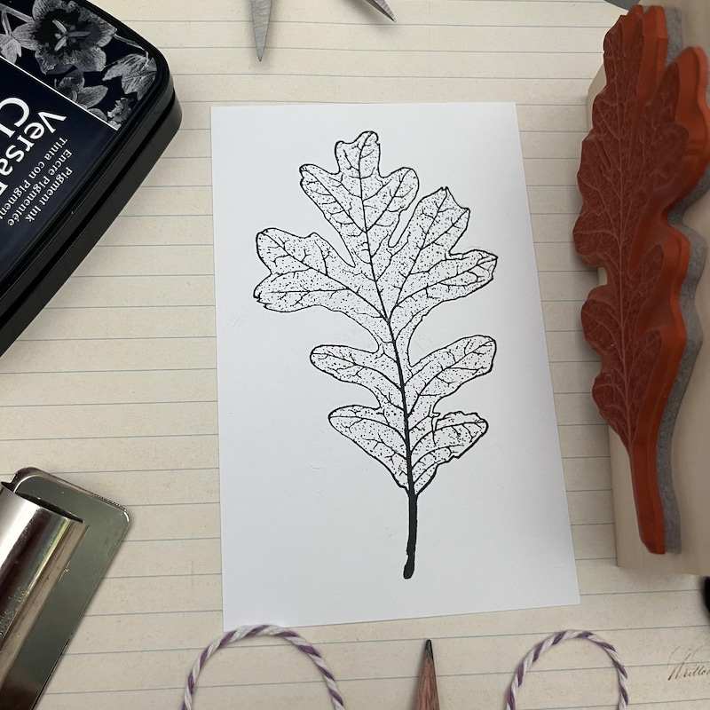 Leaf Rubber Stamp - Etsy