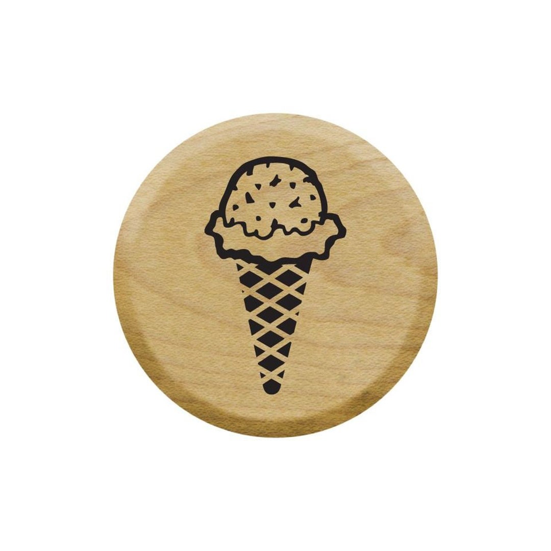 Mini Ice Cream Cone Rubber Stamp for Scrapbooking, Journal Entries ...