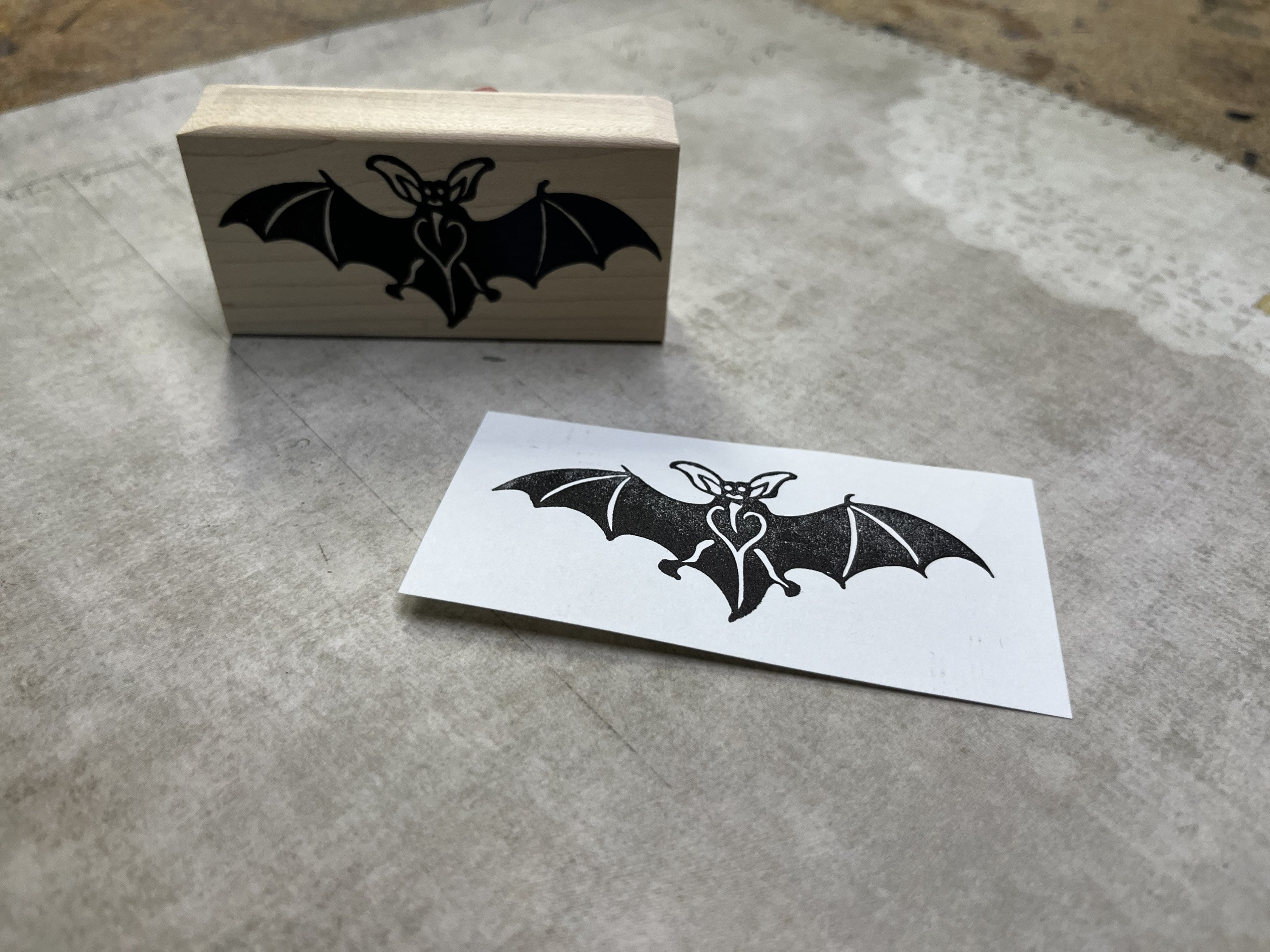 Bat With Heart Rubber Stamp for All Sorts of Crafts Like Journaling ...