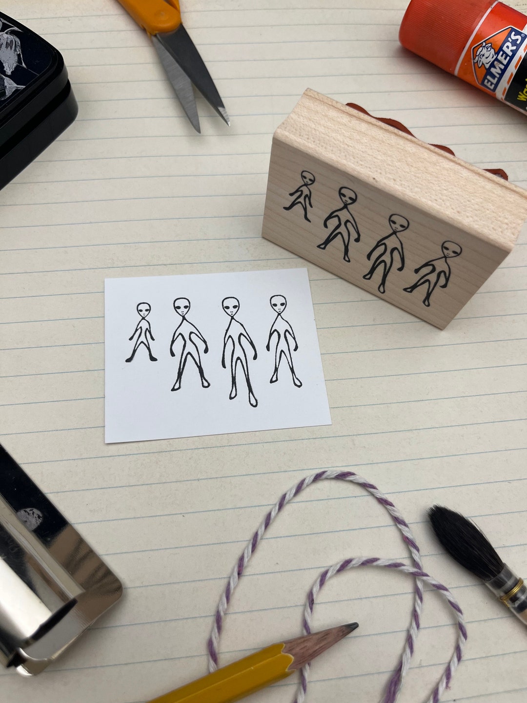 Alien Family Rubber Stamp for All Sorts of Crafts Like Journaling ...