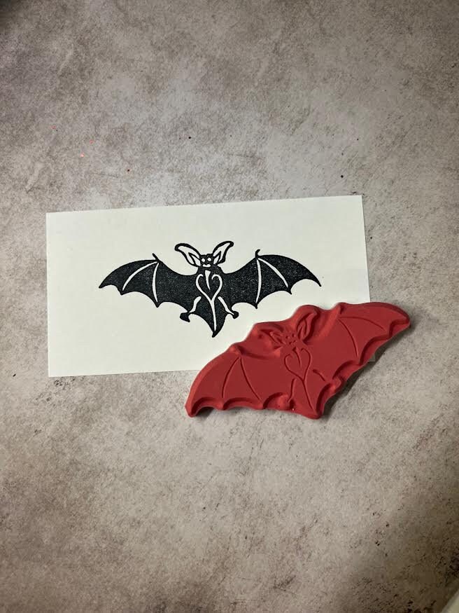 Bat With Heart Rubber Stamp for All Sorts of Crafts Like Journaling ...