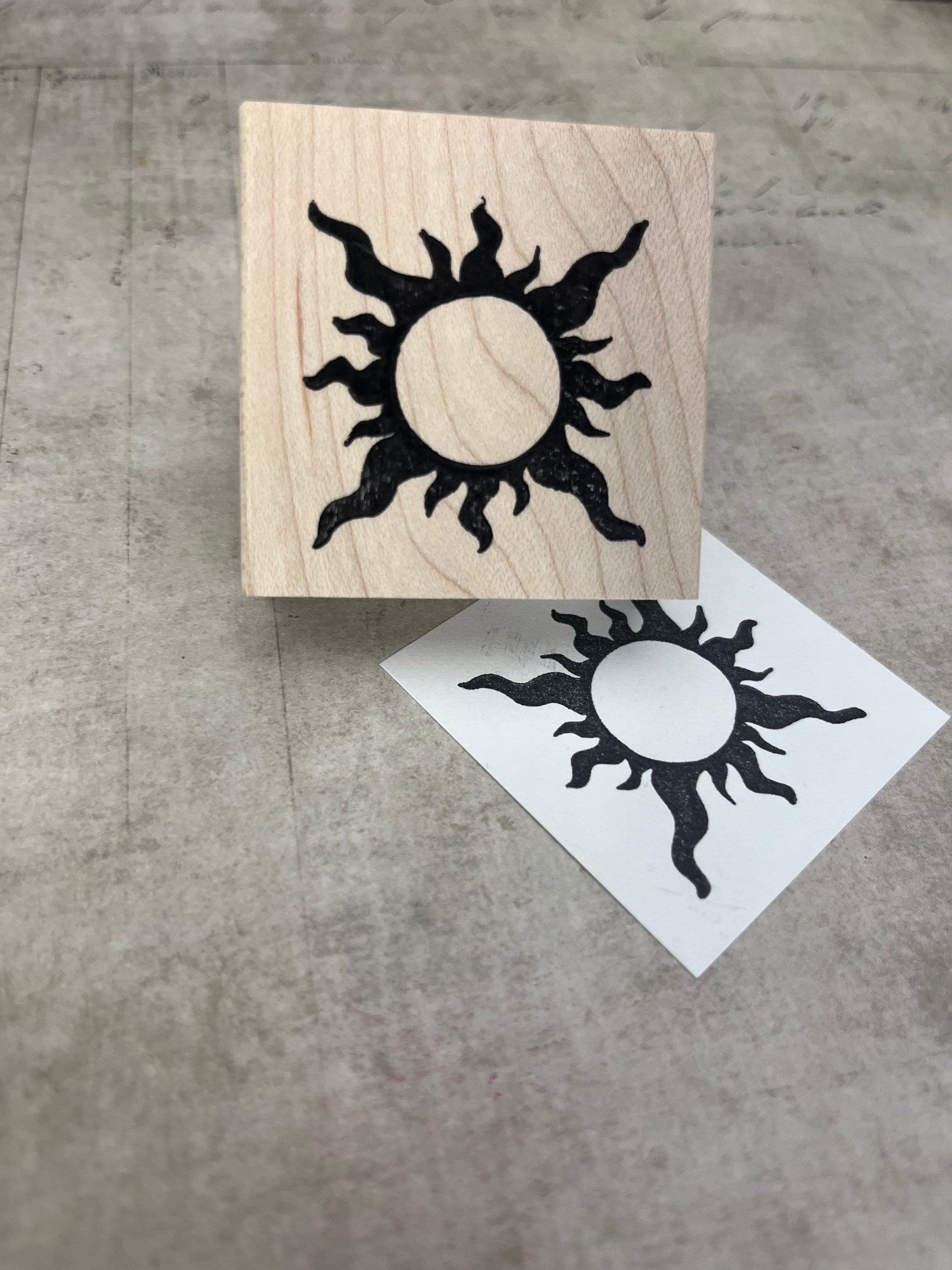 Solar Burst Rubber Stamp Sun Outline for Scrapbooking, Journal Entries ...