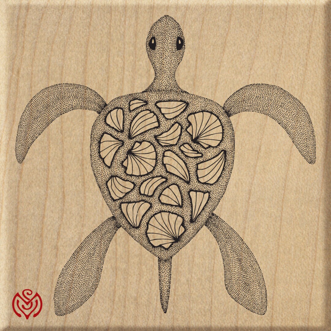 Sea Shell Sea Turtle Rubber Stamp for All Sorts of Crafts Like ...