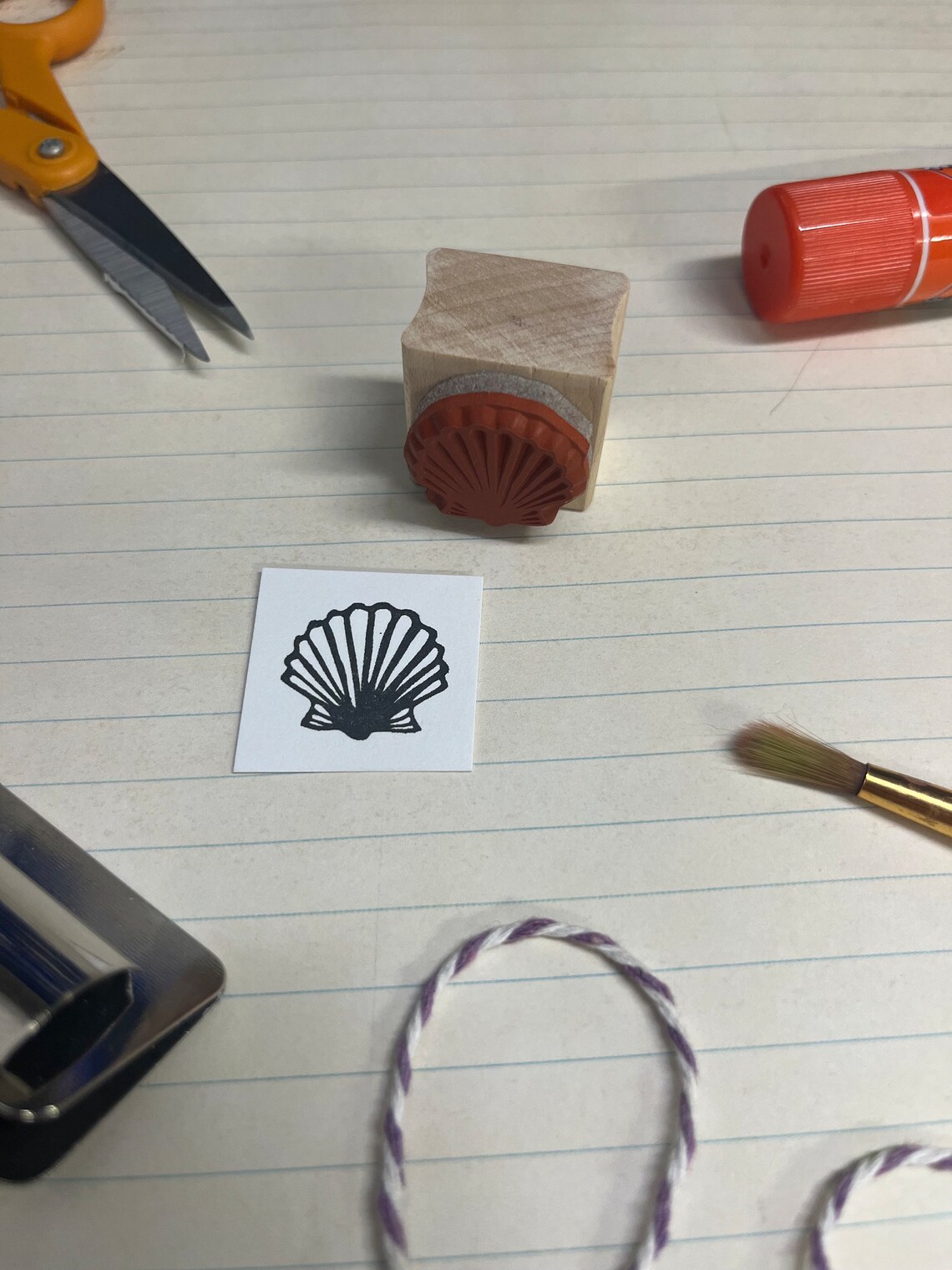 Tiny Scallop Rubber Shell Stamp for Scrapbooking, Journal Entries, Card ...