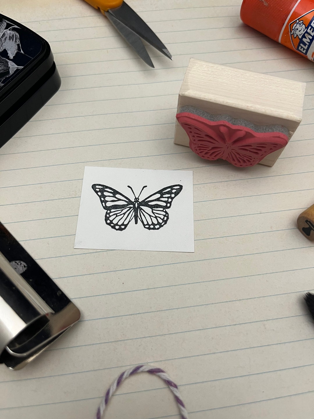 Small Monarch Butterfly Rubber Stamp for Scrapbooking, Journal Entries ...