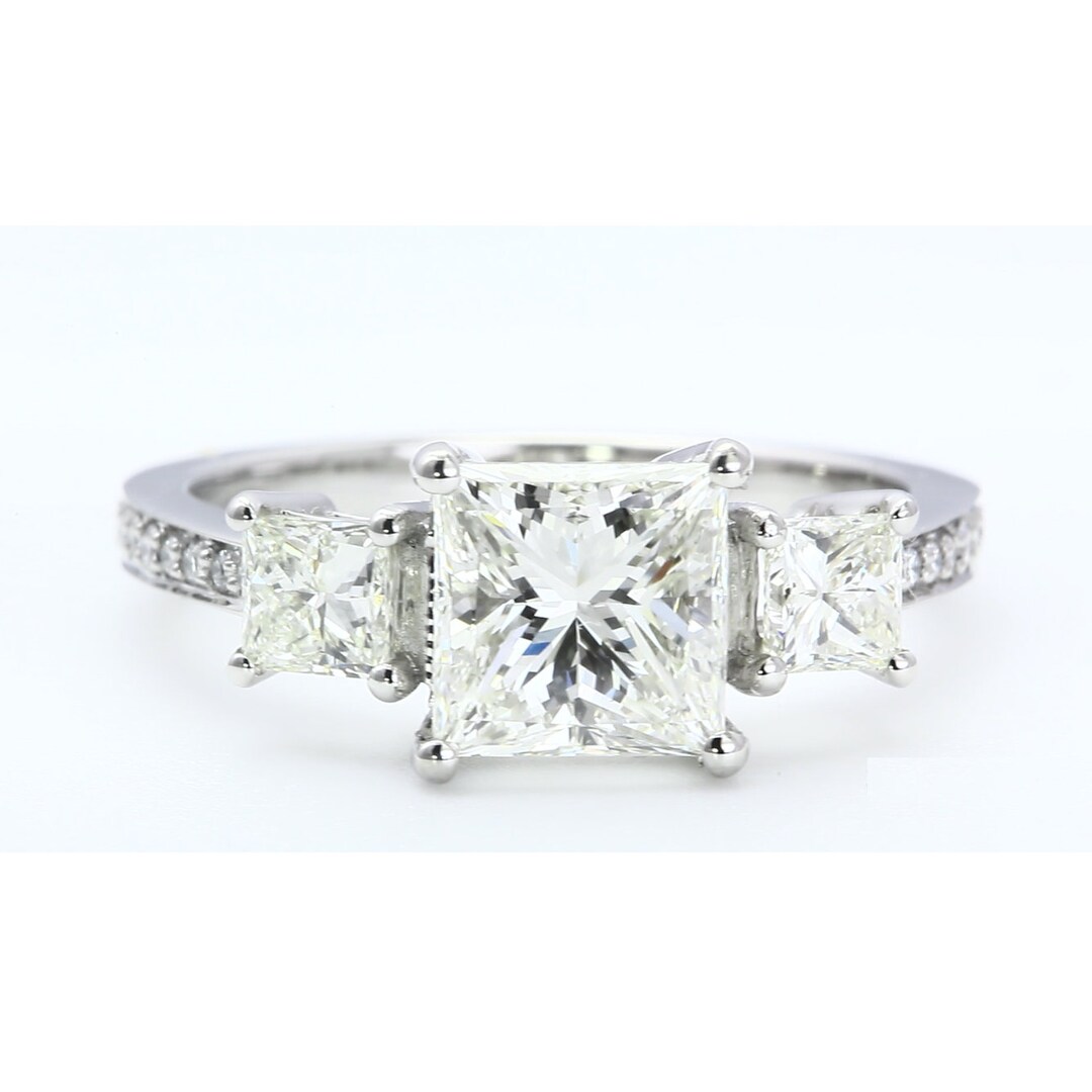 Princess Cut Ring, UK Engagement Rings, Diamond 3 Stone Ring, Certified ...
