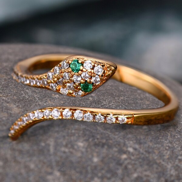 Emerald Snake Ring - Etsy