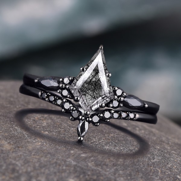 Black Witchy Wedding Ring - Etsy