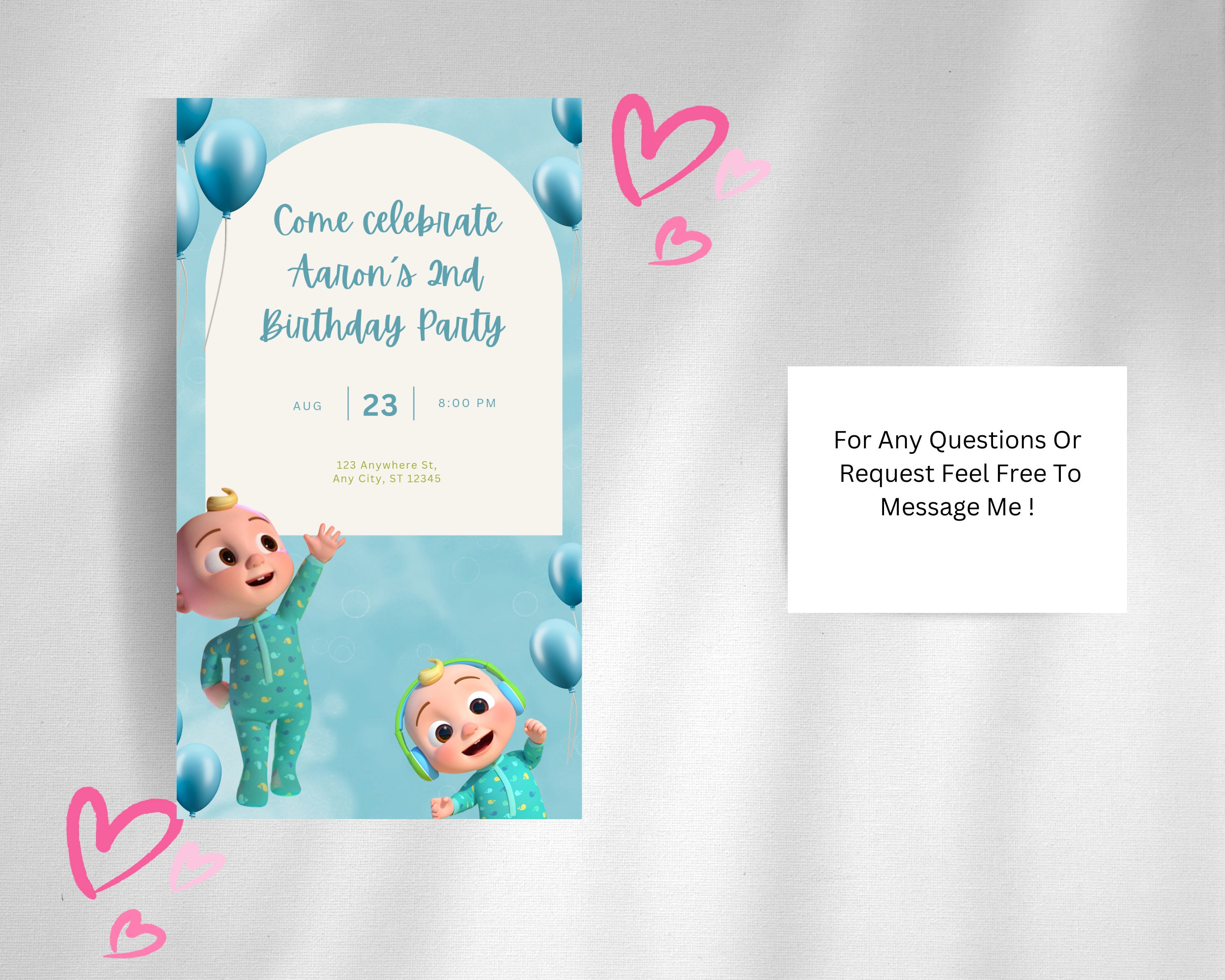 Cocomelon Birthday Invite Digital - Etsy Australia