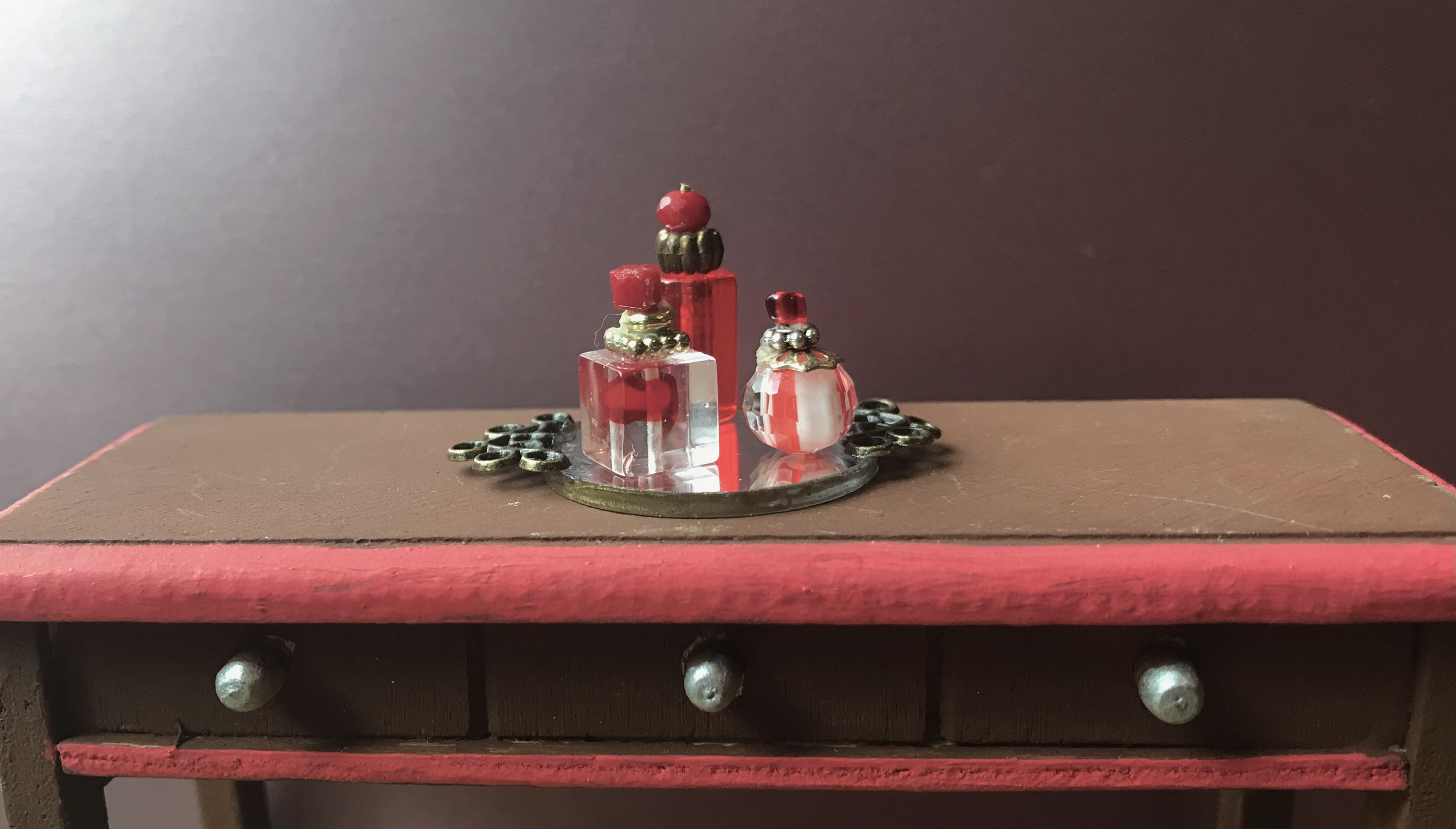 Miniature Vanity Tray With 3 Perfume Bottles - Etsy