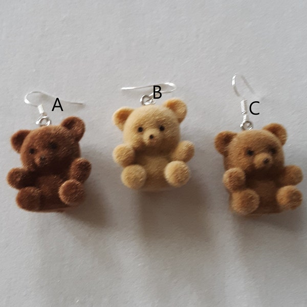 Flocked Teddy Bear - Etsy