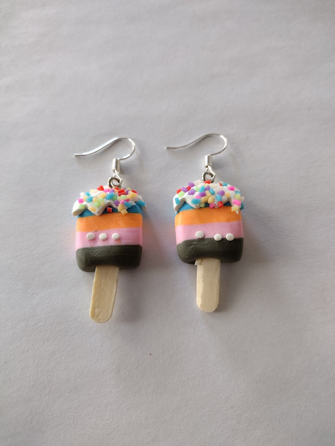 Colorful Ice Cream Bar Earrings - Etsy