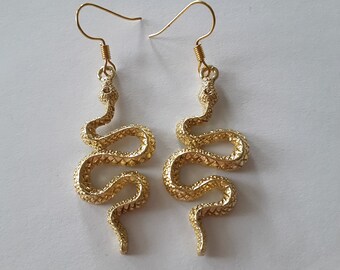 Gold Snake Earrings | Etsy
