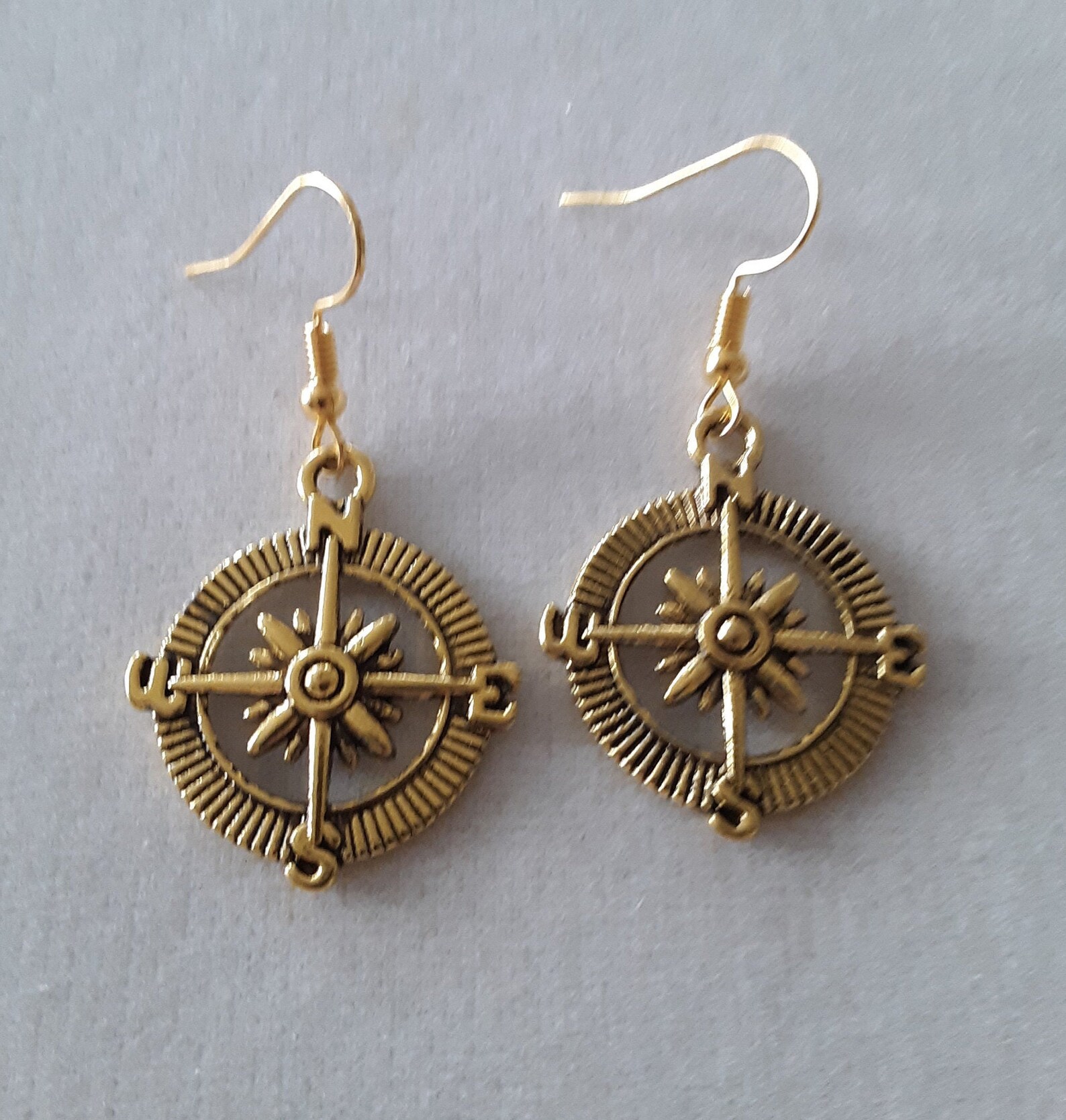 Compass Earrings Etsy
