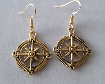 Compass Earrings | Etsy