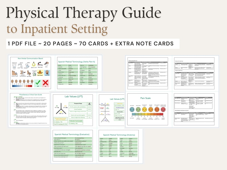 Physical Therapy Guide in the Inpatient Setting (digital Version) - Etsy