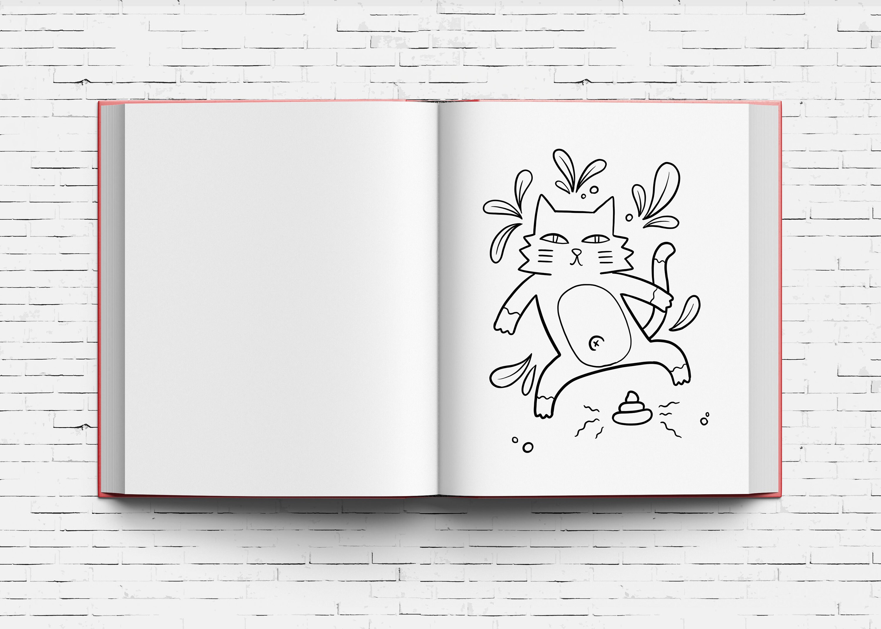 Kdp Coloring Book Pooping Cat Coloring Book, PDF Printable Activity ...