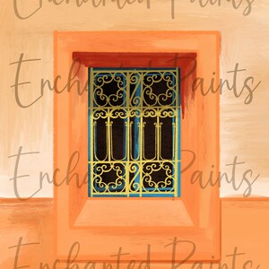 Moroccan Window Design, Digital Download, Orange Window Painting ...