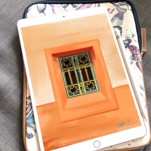 Moroccan Window Design, Digital Download, Orange Window Painting ...