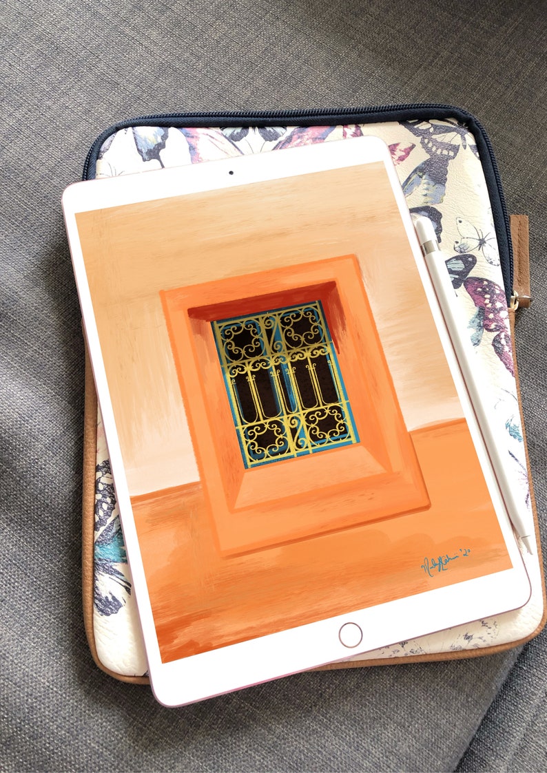 Moroccan Window Design, Digital Download, Orange Window Painting ...
