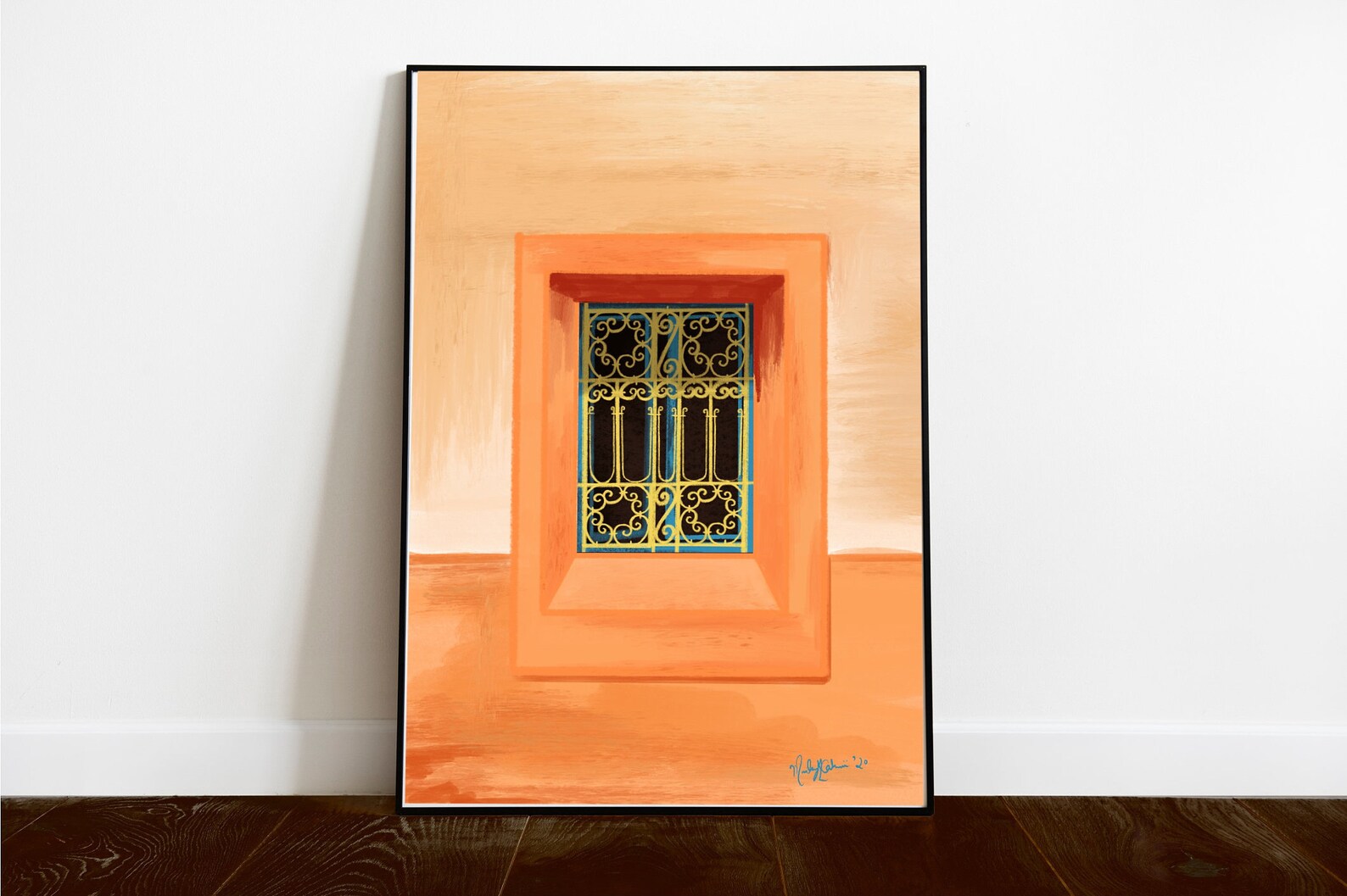 Moroccan Window Design, Digital Download, Orange Window Painting ...