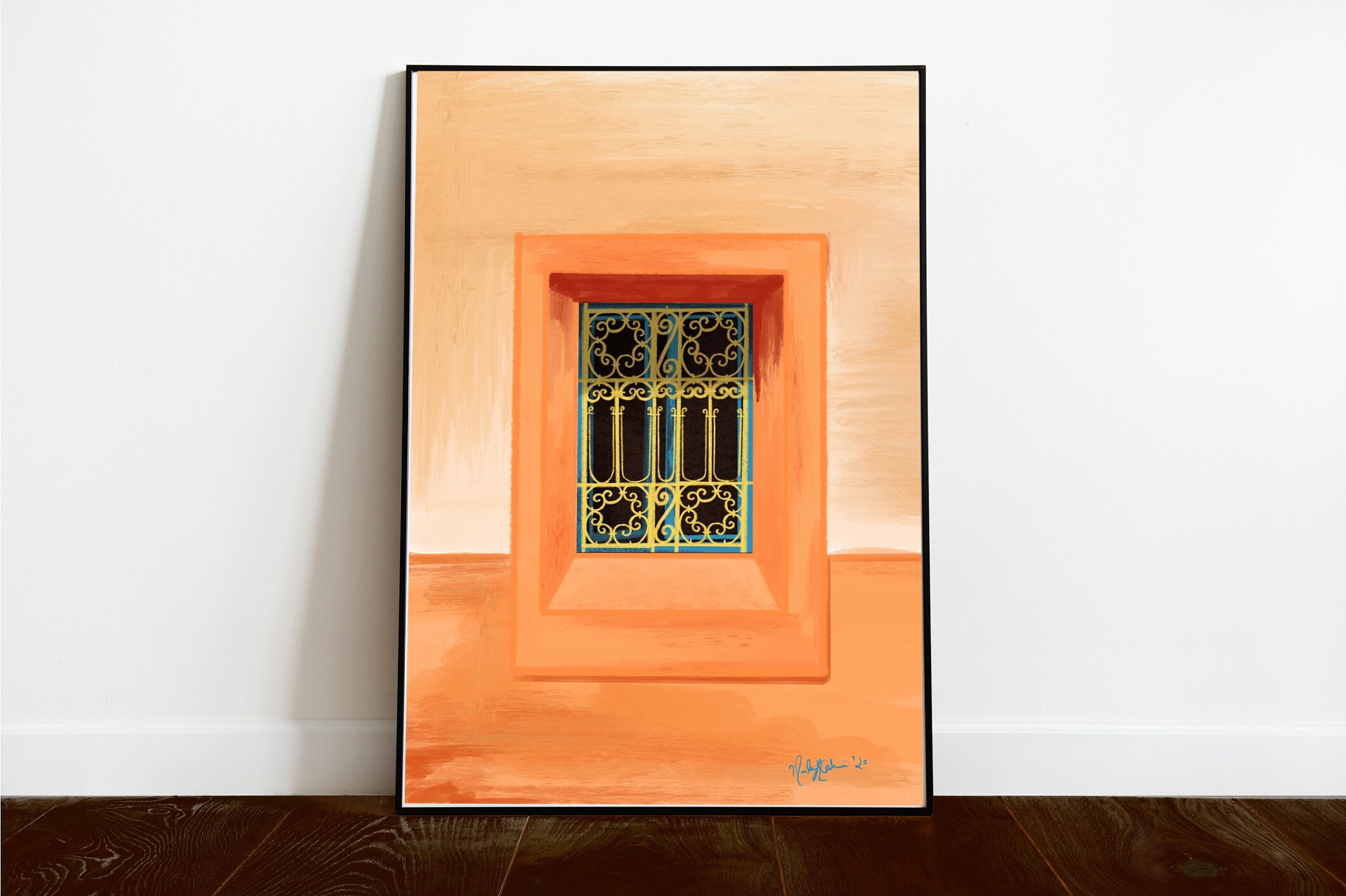 Moroccan Window Design, Digital Download, Orange Window Painting ...