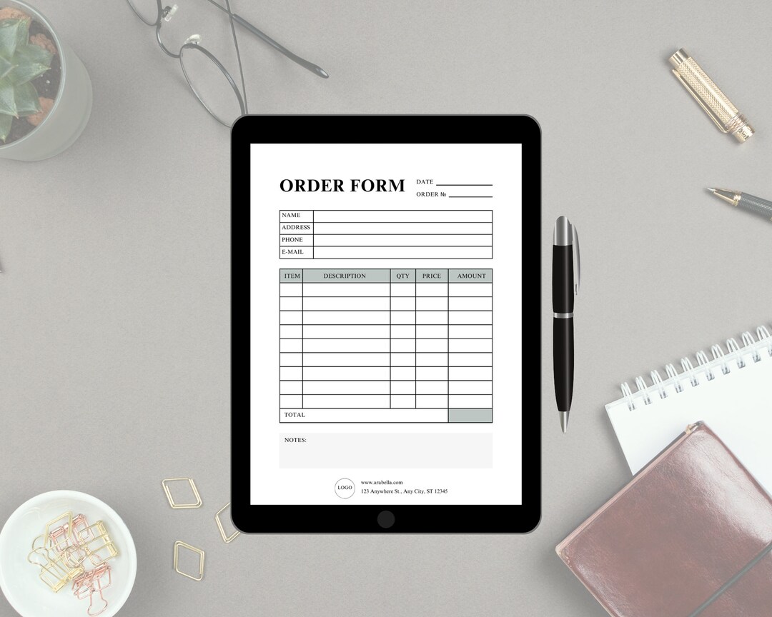 Business Order Form, Invoice Template, Invoice Order Form, Order ...