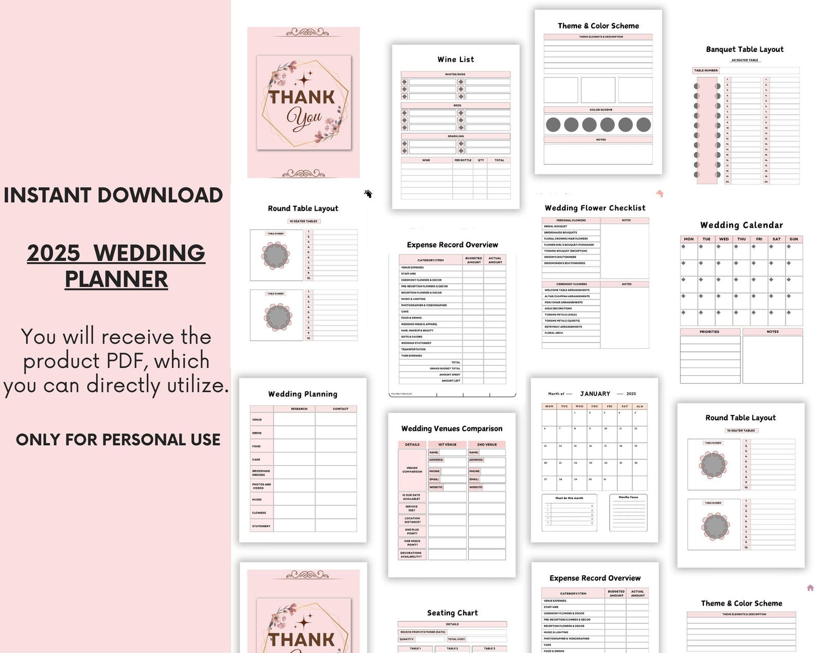 2025 Wedding Planner, Printable Wedding Planner, Wedding Plan Bundle ...