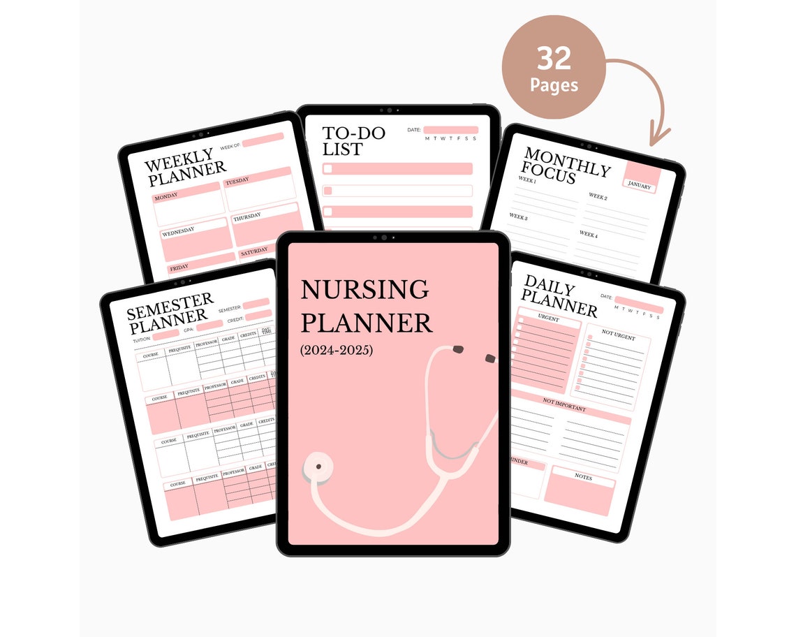 Nursing Planner, 2024 2025 Planner, Digital Medical Student Planner ...