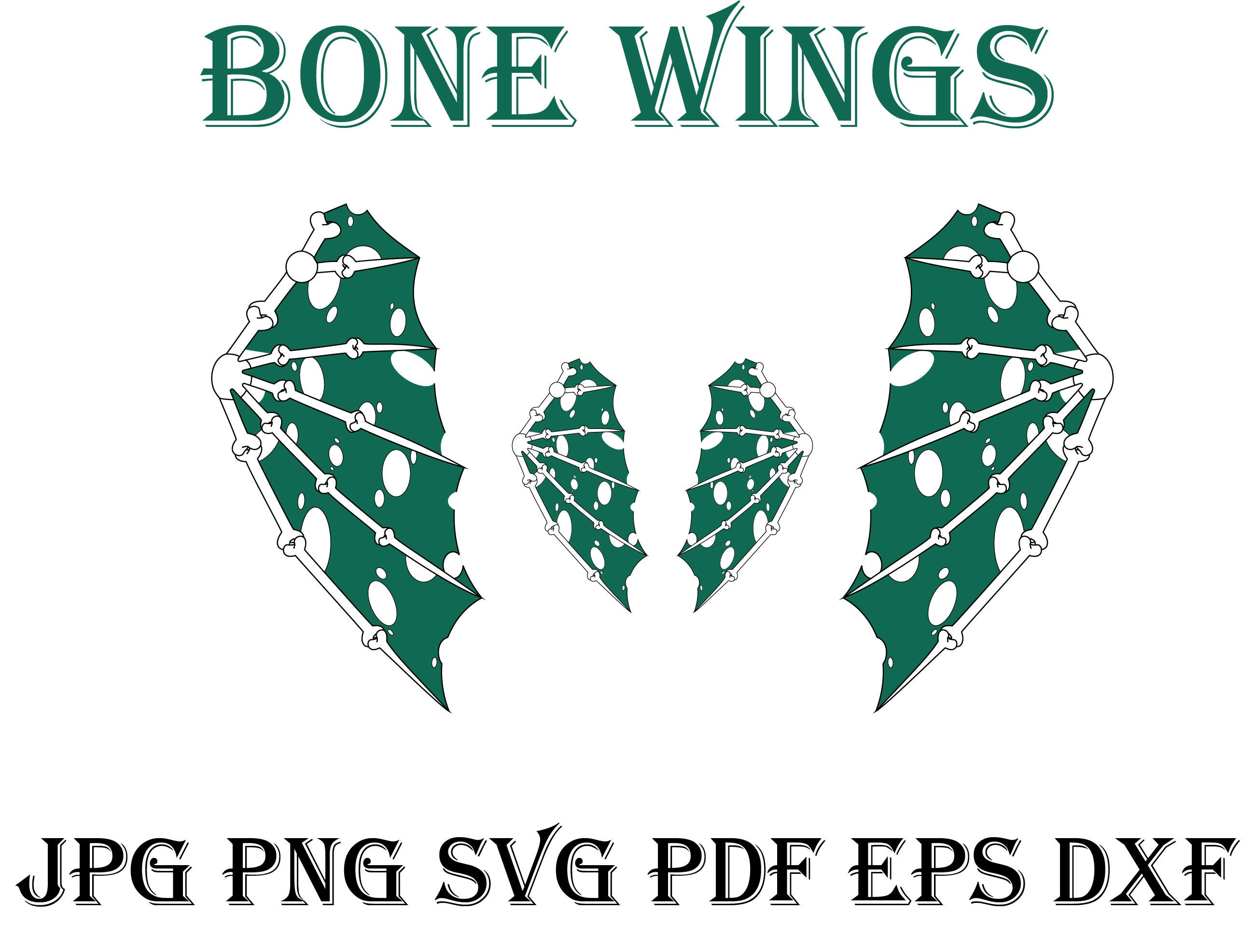SET of 3 Types of Wings / Angel, Bone and Dragon Wings for Earrings / 2 ...