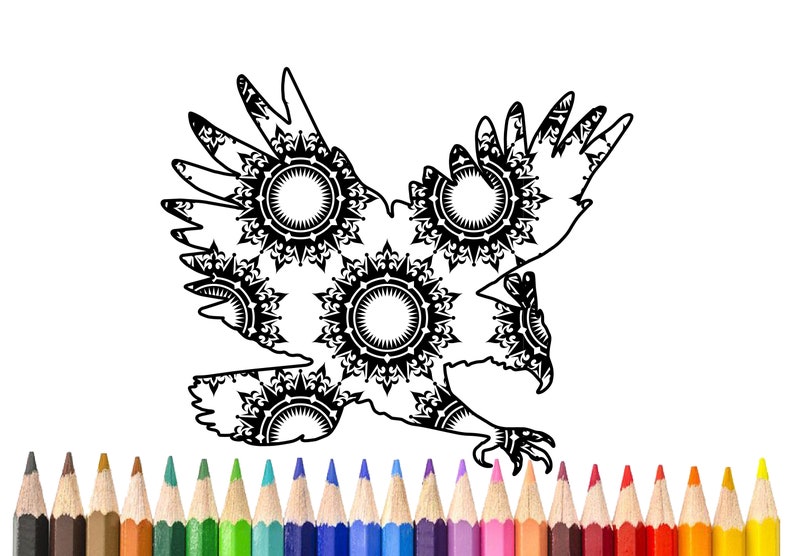Mandala Eagle /mandala Eagle PNG, JPG, SVG/ Printable Mandalas / Vector ...