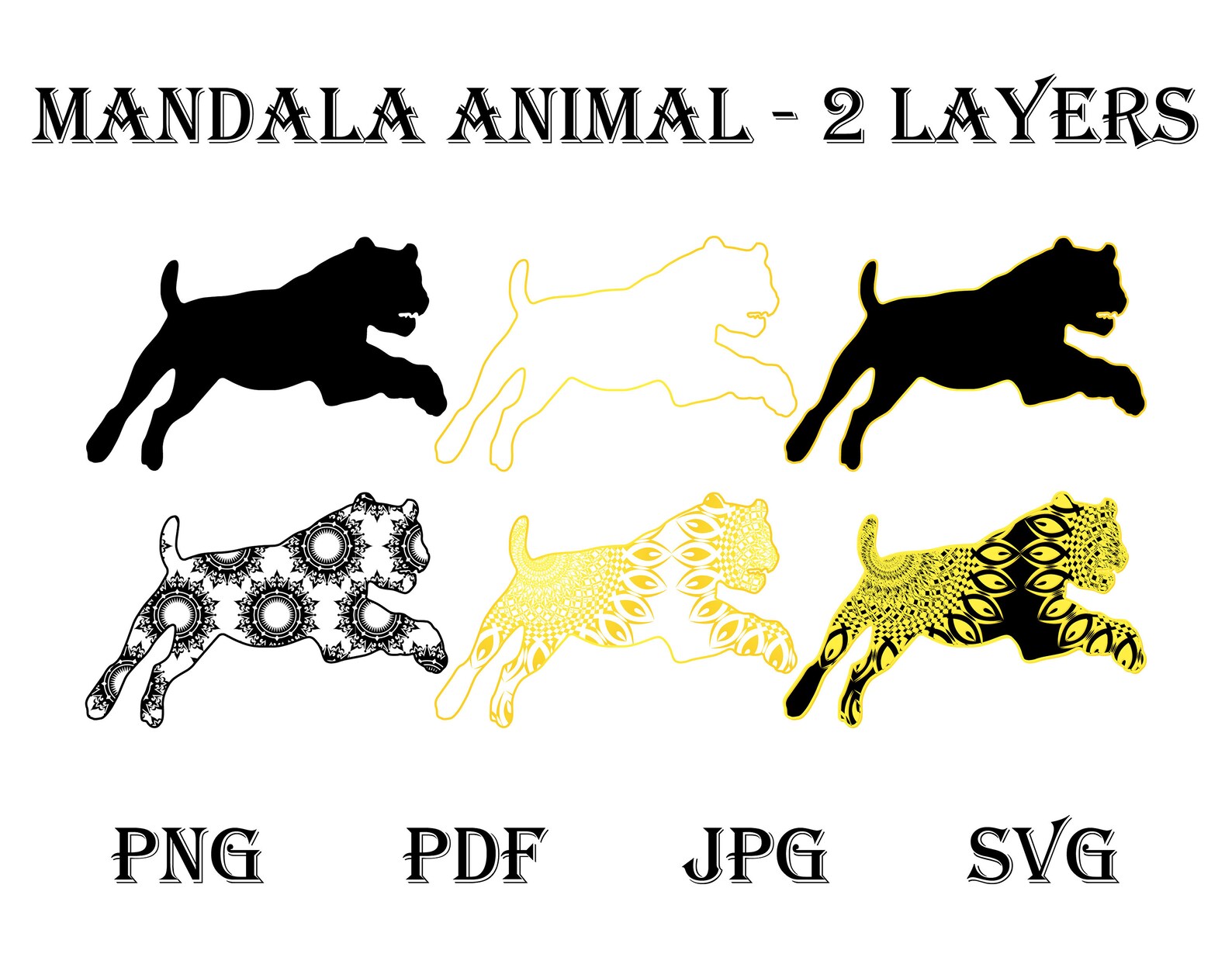 Mandala Puma /mandala Puma PNG, JPG, SVG/ Printable Mandalas / Vector ...