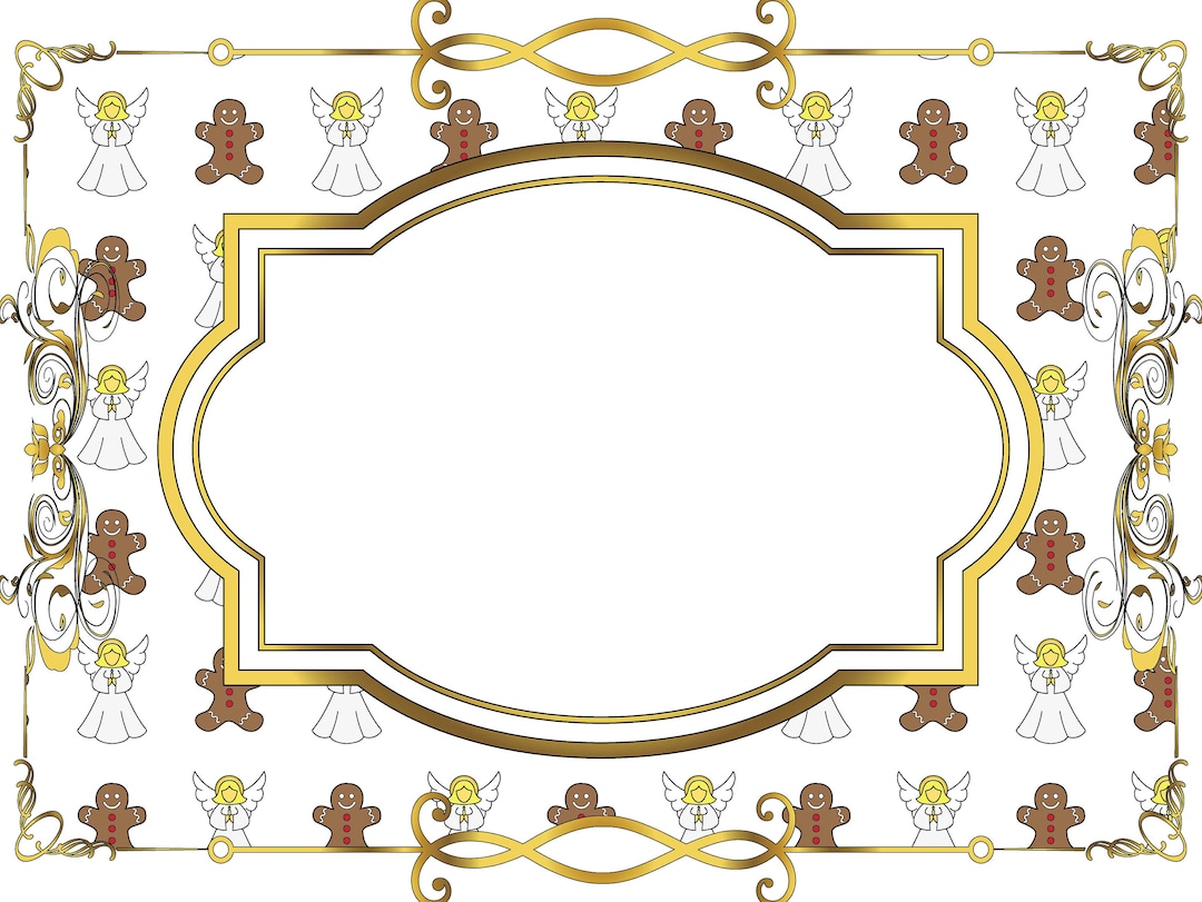 Digital Golden Frames / Printable Borders Clip Art Pack/ Vector ...