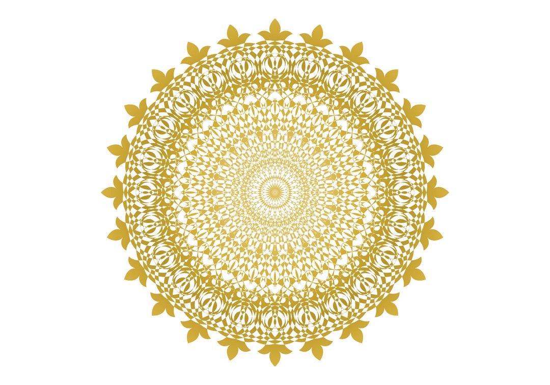 Mandala No.20 Golden /mandala JPG, PNG and SVG/ Printable Mandalas ...