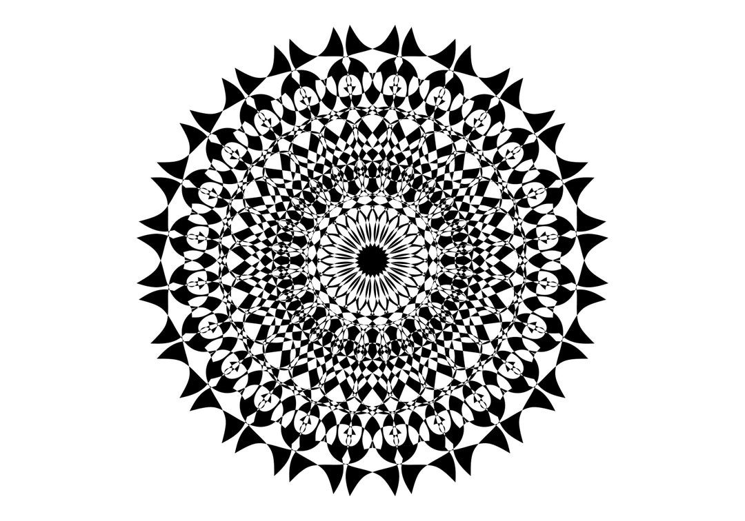 Mandala No.76 Black /mandala JPG, PNG and SVG/ Printable Mandalas ...