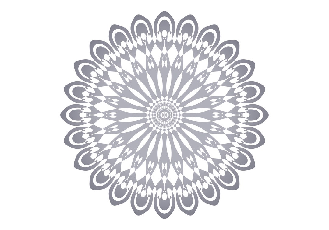 Mandala No.26 Silver /mandala JPG, PNG and SVG/ Printable Mandalas ...