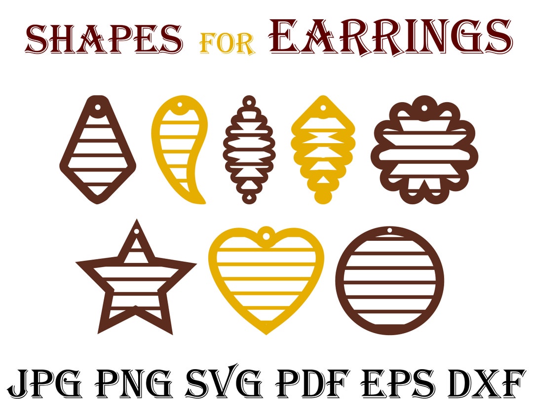 8 Shapes for Earrings/ Different Formats /png, Jpg, Pdf / SVG to DIY ...
