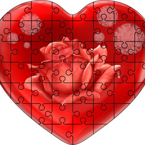 Puzzle Heart and Roses \ Selfmade Puzzle \ Saint Valentine Hearts ...