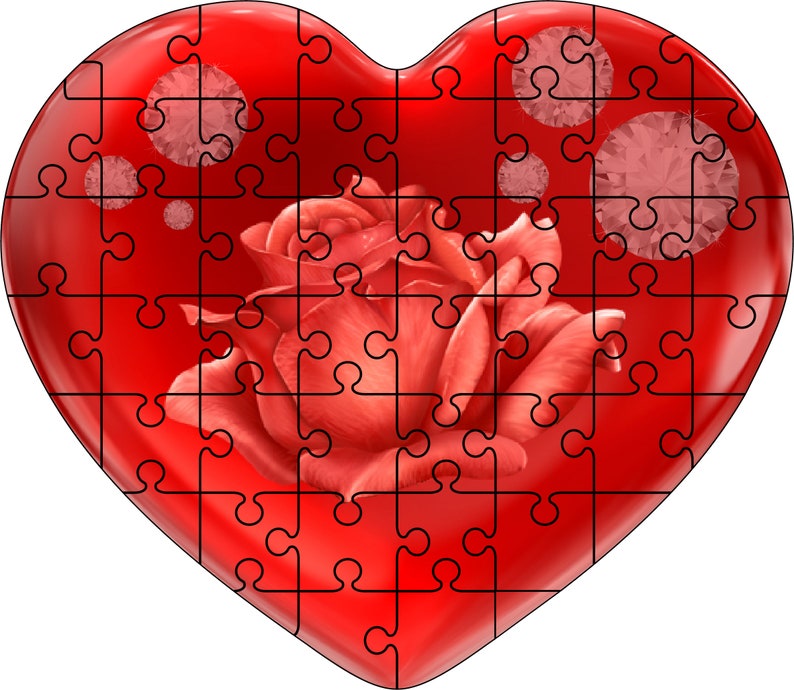 Puzzle Heart and Roses \ Selfmade Puzzle \ Saint Valentine Hearts ...