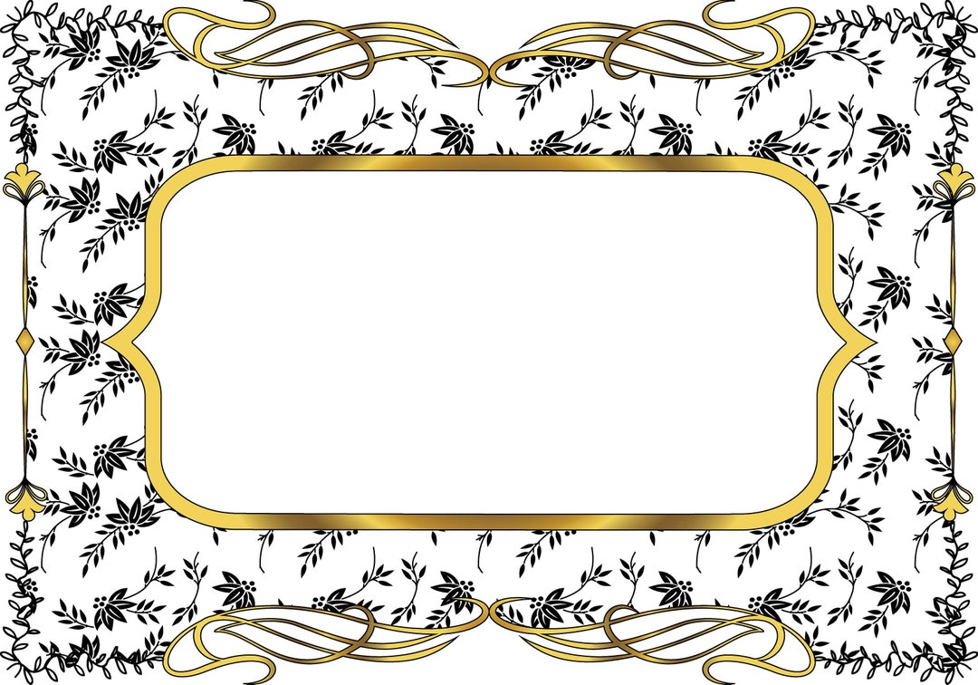 Digital Golden Frames / Printable Borders Clip Art Pack/ Vector ...