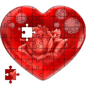 Puzzle Heart and Roses \ Selfmade Puzzle \ Saint Valentine Hearts ...