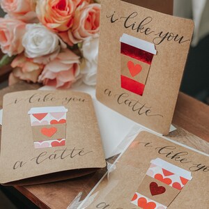 Latte Heart Card, Happy Valentine's Day Card, Vday Card for Her ...