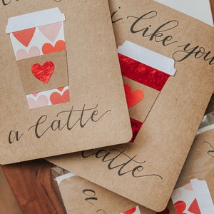 Latte Heart Card, Happy Valentine's Day Card, Vday Card for Her ...