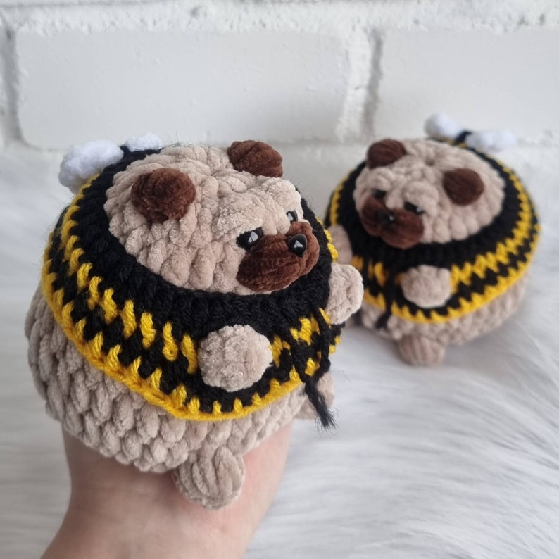 Crochet PUG With a Bumblebee Sweater plush Toy Amigurumi - Etsy