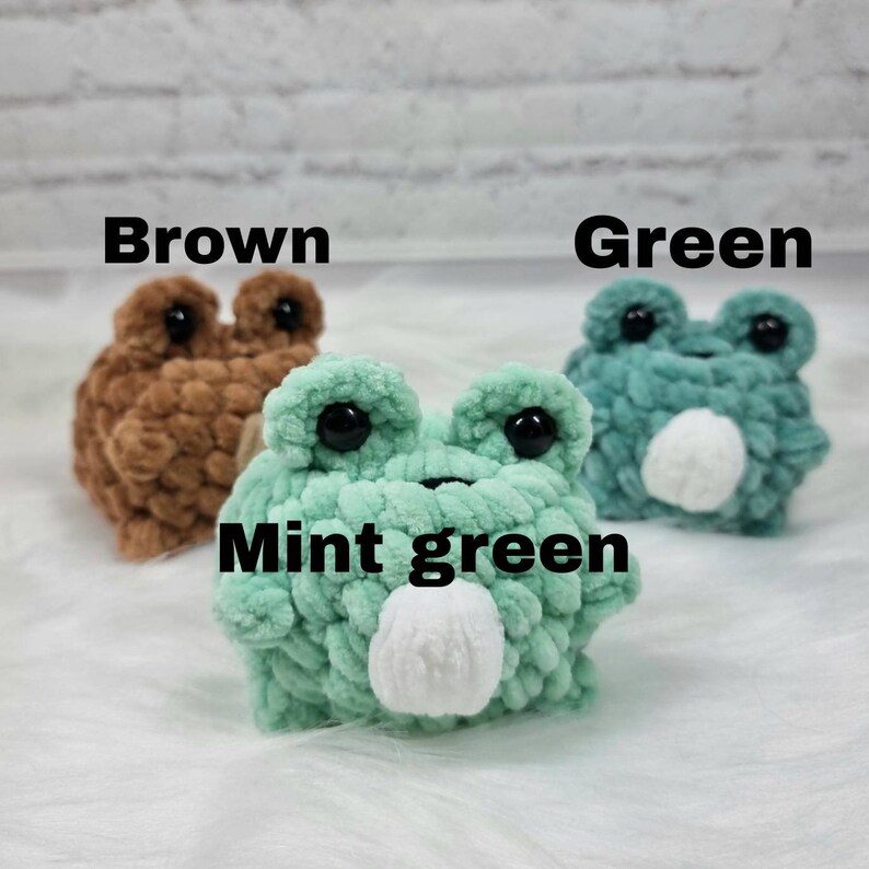 Cute Crochet Frogs Brown Frog Mint Green Frog Green Frog - Etsy