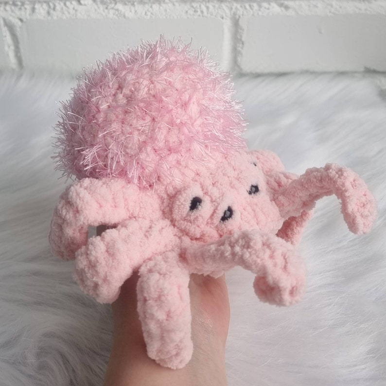 Crochet FLUFFY PINK SPIDER Cute Spider Handmade Soft Spider - Etsy